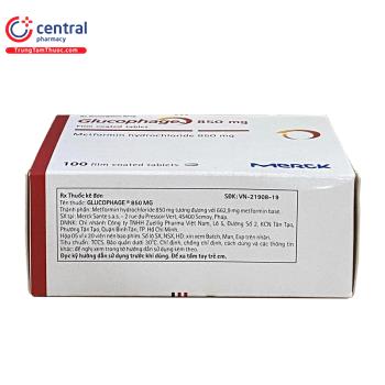 Thuốc Glucophage 850mg Merck: tác dụng, liều dùng, lưu ý