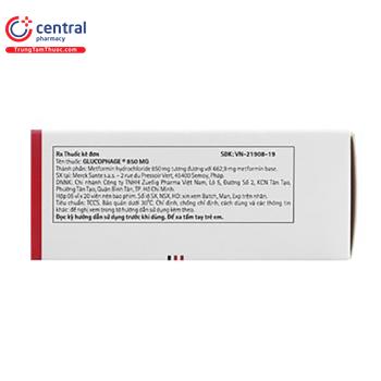 Thuốc Glucophage 850mg Merck: tác dụng, liều dùng, lưu ý