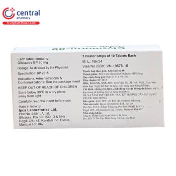Thuốc Glycinorm-80 - điều trị đái tháo đường không phụ thuộc Insulin