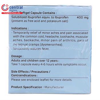 Thuốc Gofen 400 clearcap (Hộp 50 viên): tác dụng, chỉ định, tương tác