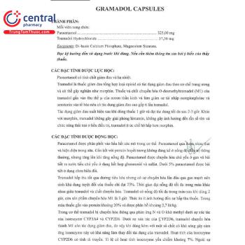 Thuốc Gramadol - Thuốc có tác dụng giảm đau từ vừa đến nặng