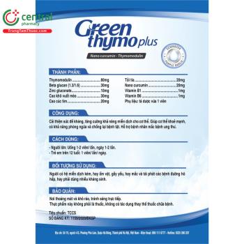 Thuốc Green thymo plus - tăng cường đề kháng, nâng cao sức khỏe