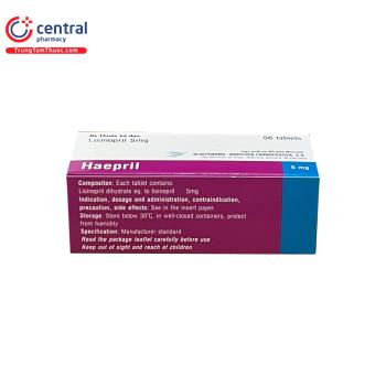 [CHÍNH HÃNG] Thuốc Haepril 5 mg- Thuốc hạ huyết áp hiệu quả