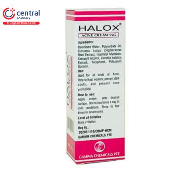 [CHÍNH HÃNG] Thuốc Halox Acne Cream 15g đặc trị các dạng mụn trứng cá