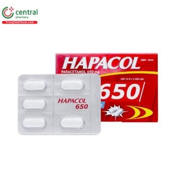 Thuốc Hapacol 650: Hạ sốt, giảm các cơn đau từ nhẹ đến trung bình