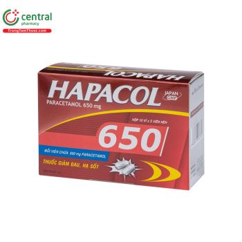 Thuốc Hapacol 650: Hạ sốt, giảm các cơn đau từ nhẹ đến trung bình