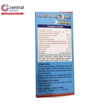 Thuốc Hasan Bone Max 60 viên giúp hỗ trợ giảm đau nhức xương khớp