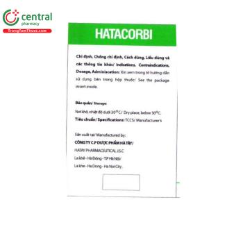 Thuốc Hatacorbi Hataphar bổ sung và điều trị triệu chứng thiếu calci