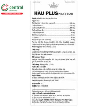 Thuốc Hàu Plus Kingphar giúp tăng cường sinh lý nam, chậm mãn dục nam