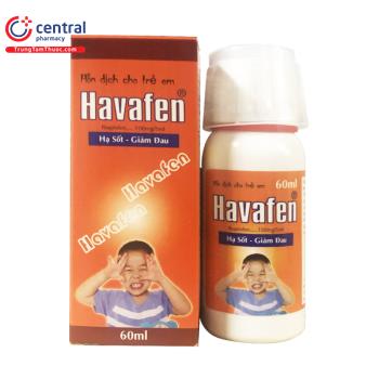 Thuốc hạ sốt Havafen 60ml điều trị đau răng, cảm cúm, đau cơ, sốt nhẹ
