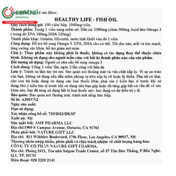 Thuốc Healthy Life Fish Oil - Hỗ trợ sức khỏe tim mạch, não và mắt