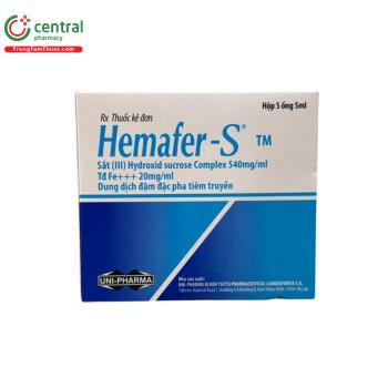 Thuốc Hemafer-S – Sắt sucrose, bổ sung sắt cho thiếu máu thiếu sắt