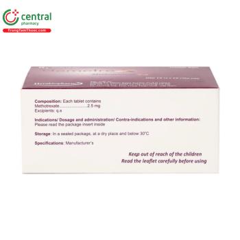 Thuốc Hemetrex 2.5mg điều trị viêm khớp dạng thấp nặng, bệnh ung thư