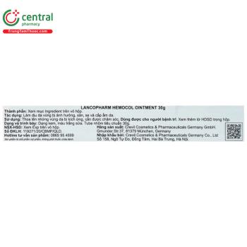 Kem bôi trĩ Hemocol Ointment Lancopharm giảm ngứa rát do bệnh trĩ