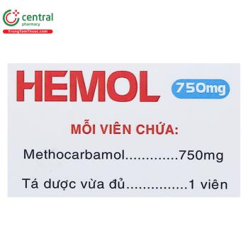 Thuốc Hemol 750mg (Methocarbamol) giúp giảm đau, giãn cơ