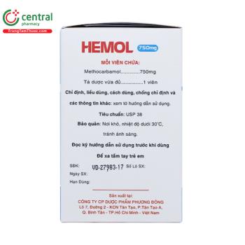 Thuốc Hemol 750mg (Methocarbamol) giúp giảm đau, giãn cơ