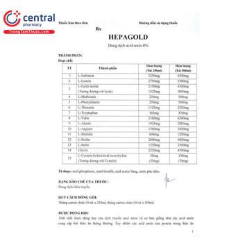 [CHÍNH HÃNG] Thuốc Hepagold 500ml Dịch truyền cho người suy dinh dưỡng