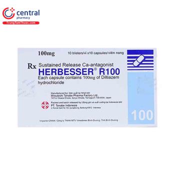 [CHÍNH HÃNG] Thuốc điều trị đau thắt ngực Herbesser R100 tác dụng,giá