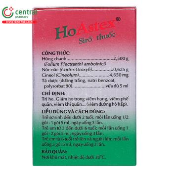 Siro HoAstex gói 5ml - Điều trị ho trong viêm họng, viêm phế quản