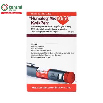 Thuốc tiêm Humalog Mix 50/50 KwikPen trị đái tháo đường cần insulin