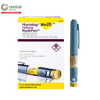 Thuốc tiêm Humalog Mix25 KwikPen điều trị đái tháo đường cần insulin