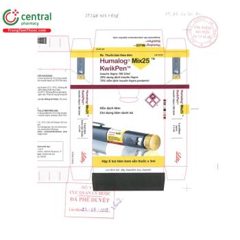 Thuốc tiêm Humalog Mix25 KwikPen điều trị đái tháo đường cần insulin