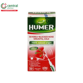 Xịt Humer Severely Blocked Nose Sinusitis, Cold thông mũi nhanh chóng