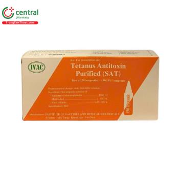 Thuốc tiêm SAT 1500UI - Thuốc huyết thanh kháng độc tố uốn ván