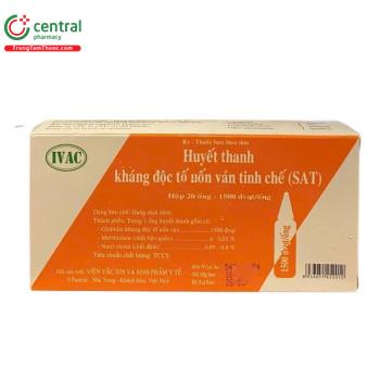 Thuốc tiêm SAT 1500UI - Thuốc huyết thanh kháng độc tố uốn ván