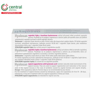 Viên đặt Hyalosan Vaginal Suppositories giảm khô âm đạo hiệu quả