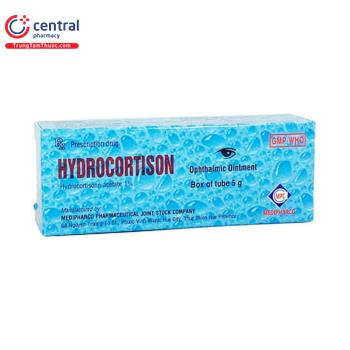Thuốc mỡ tra mắt Hydrocortison 5g Medipharco điều trị viêm kết mạc