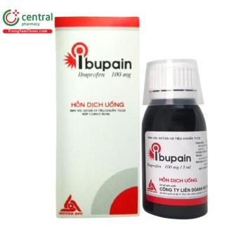 Thuốc Ibupain 100mg chứa Ibuprofen dạng hỗn dịch giúp hạ sốt giảm đau