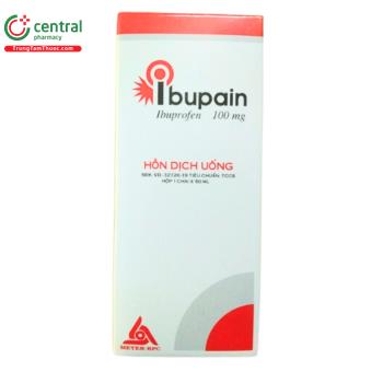 Thuốc Ibupain 100mg chứa Ibuprofen dạng hỗn dịch giúp hạ sốt giảm đau