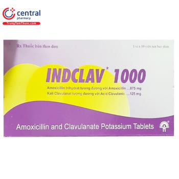[CHÍNH HÃNG] Thuốc Indclav 1000 điều trị nhiễm khuẩn đường hô hấp