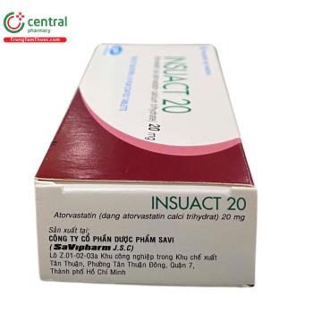 [CHÍNH HÃNG] Thuốc Insuact 20 - Điều trị tăng cholesterol