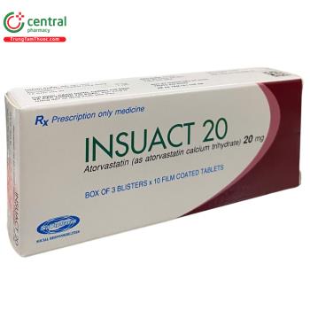 [CHÍNH HÃNG] Thuốc Insuact 20 - Điều trị tăng cholesterol