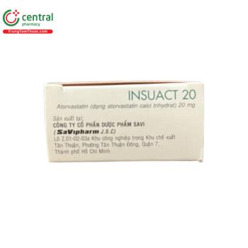 [CHÍNH HÃNG] Thuốc Insuact 20 - Điều trị tăng cholesterol