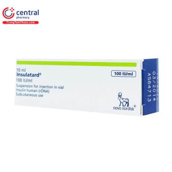 Thuốc Insulatard 100IU/ml điều trị đái tháo đường typ 1 và typ 2