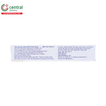 Thuốc Ipec-Plus Tablet phòng ngừa và trị thiếu sắt, kẽm, acid folic