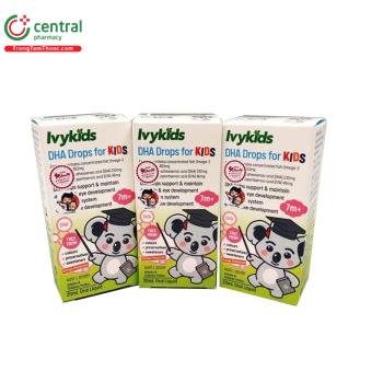 Thuốc Ivykids DHA Drops For Kids giúp phát triển thị lực và trí não