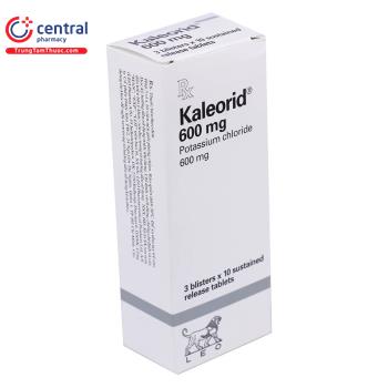 Thuốc Kaleorid 600mg: tác dụng, chỉ định, tương tác thuốc