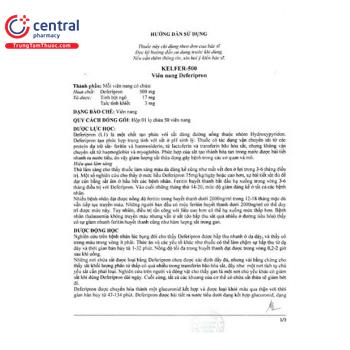 [CHÍNH HÃNG] Thuốc Kelfer-500 trị nhiễm Hemosiderin do truyền máu