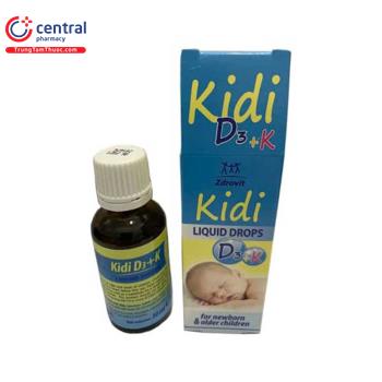 Sản phẩm Kidi liquid drops D3 + K: Tác dụng, liều dùng