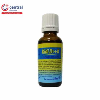 Sản phẩm Kidi liquid drops D3 + K: Tác dụng, liều dùng