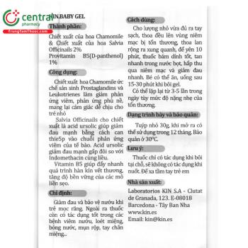 Kin Baby Teething Gel 30ml là thuốc gì, có tác dụng gì, giá bao nhiêu?
