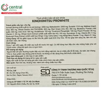 Thuốc bột Kinohimitsu Prowhite giảm nguy cơ lão hóa da, giúp sáng da