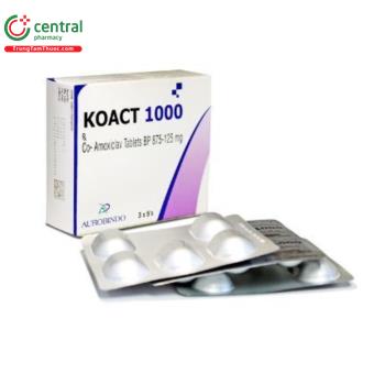 Thuốc Koact 1000 điều trị nhiễm khuẩn hô hấp, tiết niệu, mô mềm