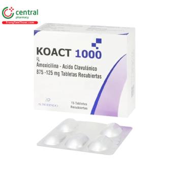 Thuốc Koact 1000 điều trị nhiễm khuẩn hô hấp, tiết niệu, mô mềm