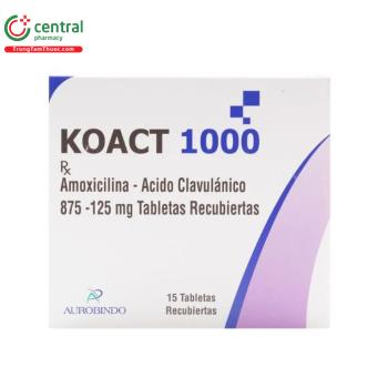 Thuốc Koact 1000 điều trị nhiễm khuẩn hô hấp, tiết niệu, mô mềm