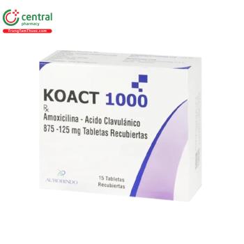 Thuốc Koact 1000 điều trị nhiễm khuẩn hô hấp, tiết niệu, mô mềm